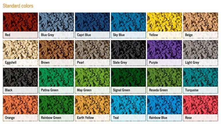 Wet Pour Rubber Colour Charts - Complete Playgrounds