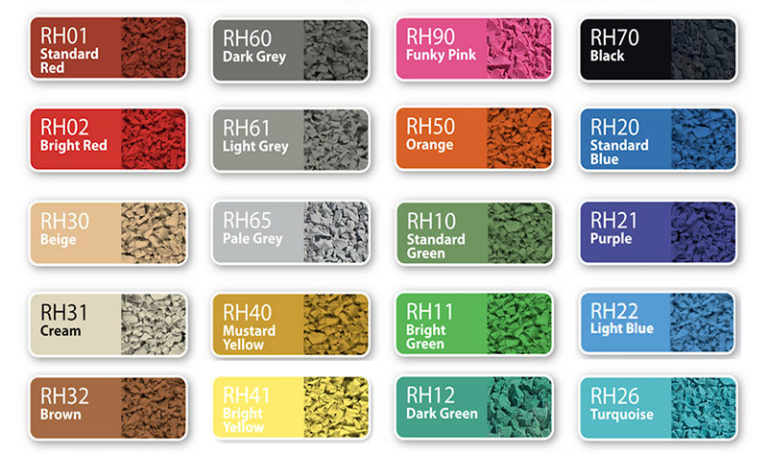 Wet Pour Rubber Colour Charts - Complete Playgrounds